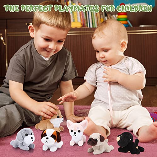 HyDren 6 Pcs Mini Puppy Stuffed Animals Small Dog Plush Bulk Puppies Stuffed Realistic Cute Dog Toys Soft Plush Adopt a Pet Stuffed Animal Puppy Party Favor for Animal Birthday Party Gifts