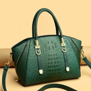 XingChen Handbags and Purses for Women PU Leather Shoulder Bag Crocodile Pattern Top-Handle Satchel Fashion Ladies Tote Green