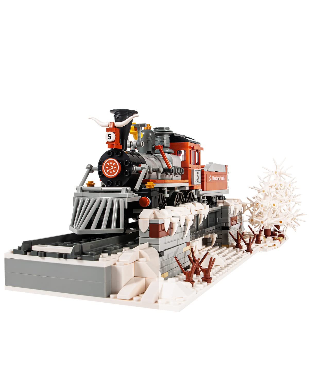 dOvOb Christmas Steam Train Building Kit with Train Track, Collectible Steam Locomotive Display Toys Set for Kids and Adult (853 PCS)