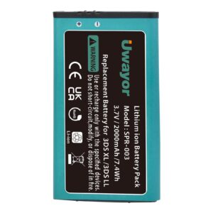 Uwayor 3DS XL Battery, 2000mAh Replacement SPR-003 Battery for Nintendo 3DS XL, New 3DS XL, 3DS LL Console with Tool Kit (Not for New 3DS)