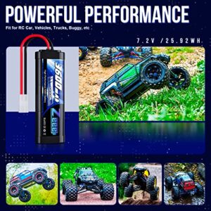 Zeee 7.2V NiMH Battery 3600mAh RC Battery High Power with Tamiya Connector for RC Car RC Truck Associated HPI Losi Kyosho Racing Hobby