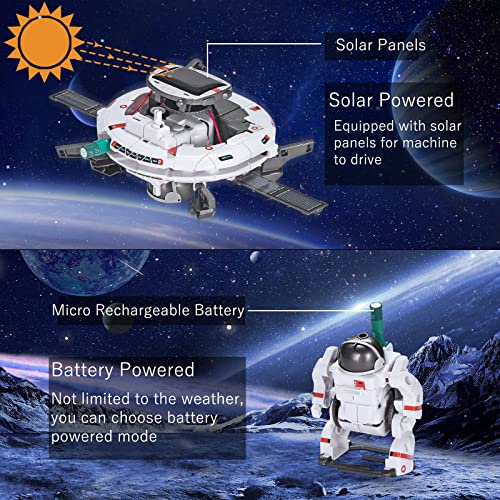 STEM Projects for Kids Age 8-12 Solar Robot Learning Building Science Kit with Solar Panel & Battery Powered 6 in 1 Experiment for Kids, Christmas Birthday Gifts Idea Toy for 9 10 11 Boys Girls