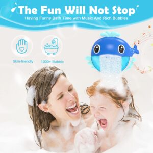 ULexuChi Bath Toys, Bath Bubble Maker, Bathtub Bubble Machine Whale, Bath Time Toys for Toddlers, 1000+ Bubbles Per Minute, 12 Children’s Songs, Baby Shower Toy, Gift for Kid Boy Girl