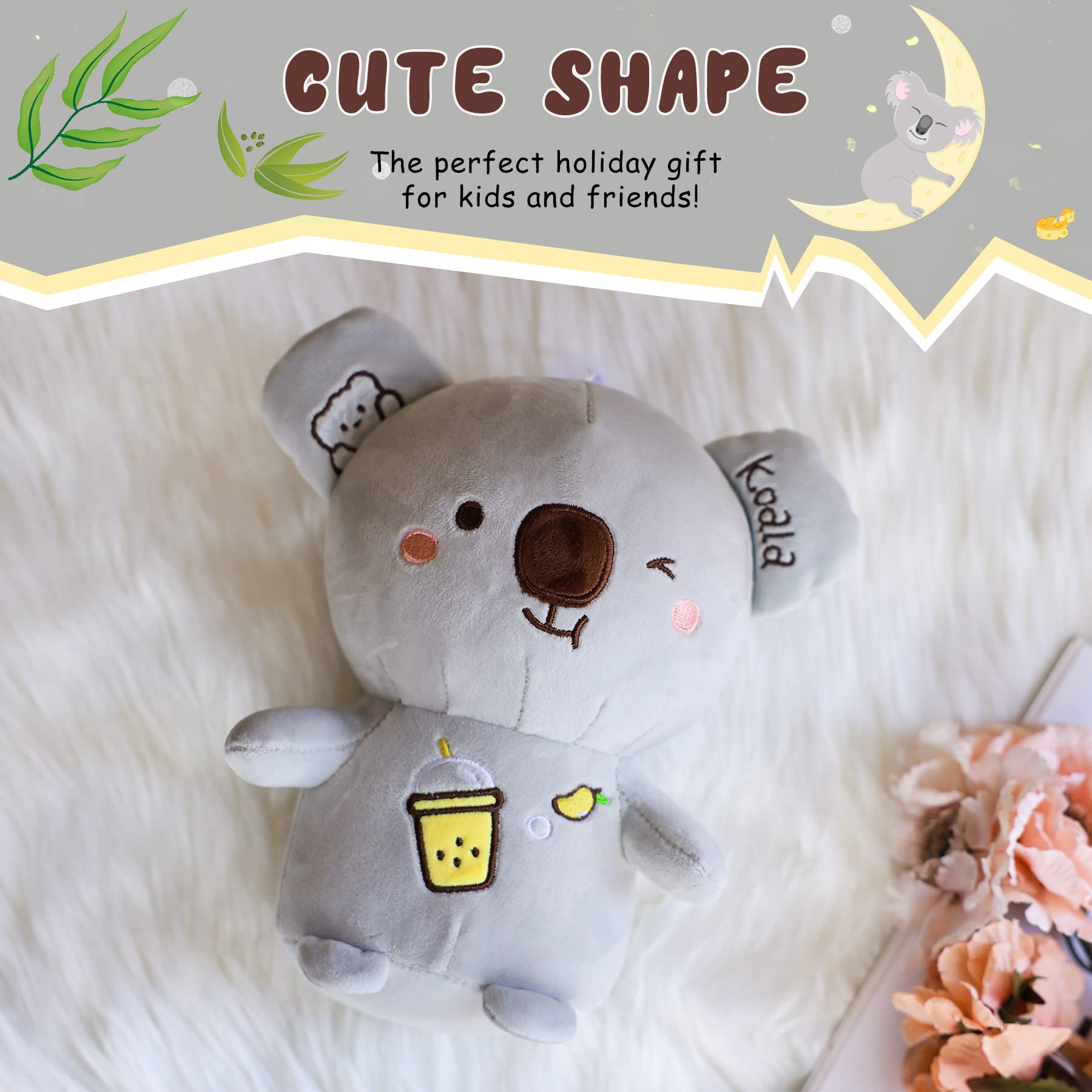 ZGXIONG Koala Stuffed Animal, Stuffed Koala Plush Toy, Koala Gifts for Girls, Small Koala Bear Stuffed Animals, 9 Inch Cute Plushie Koala Toy, Grey Stuffed Koala Bear Plush for Kids, Birthday