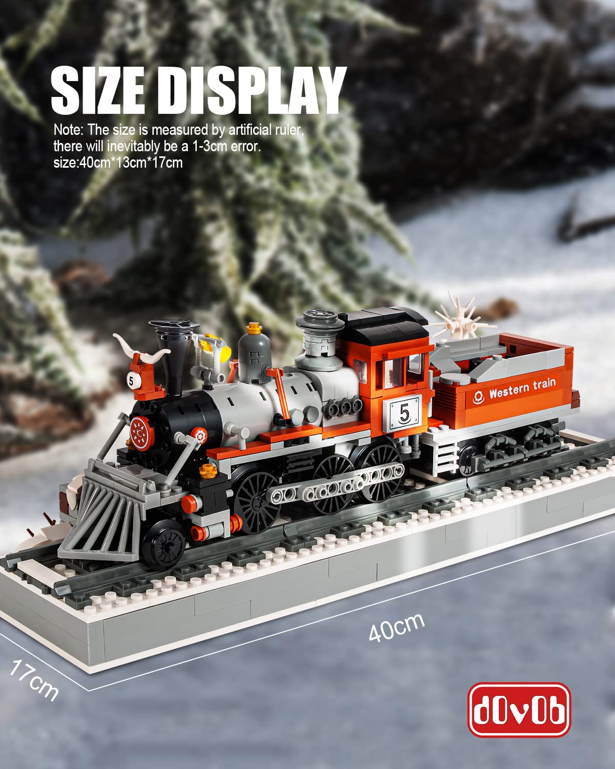 dOvOb Christmas Steam Train Building Kit with Train Track, Collectible Steam Locomotive Display Toys Set for Kids and Adult (853 PCS)