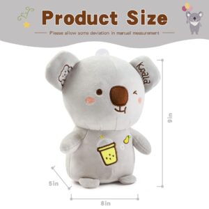 ZGXIONG Koala Stuffed Animal, Stuffed Koala Plush Toy, Koala Gifts for Girls, Small Koala Bear Stuffed Animals, 9 Inch Cute Plushie Koala Toy, Grey Stuffed Koala Bear Plush for Kids, Birthday