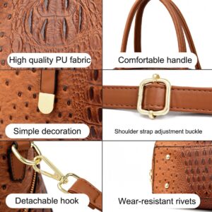 XingChen Handbags and Purses for Women PU Leather Shoulder Bag Crocodile Pattern Top-Handle Satchel Fashion Ladies Tote Green