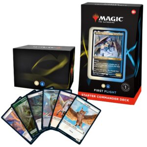 magic: the gathering starter commander deck – first flight (white-blue) | ready-to-play deck for beginners and fans | ages 13+ | collectible card games