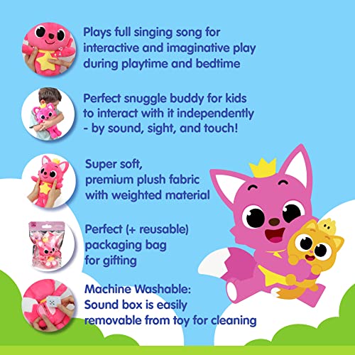 Pinkfong Singing Plush Toy, 11" Stuffed Animal Toys, Interactive Musical Baby Toys for Toddlers, Gifts for Boys & Girls