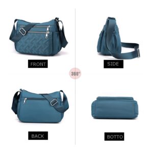 KARRESLY Crossbody Purse for Women Multi Pocket Cross Tote Small Travel Shoulder Bag Casual Messenger Bag(Blue)