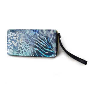 Women's Long Wallet Leopard Animals Skin Pattern Printed Zip Around Wallet Wristlet Wallet Clutch Purse Leather Credit Card Wallet Wristlet Handbag Multicolor One Size