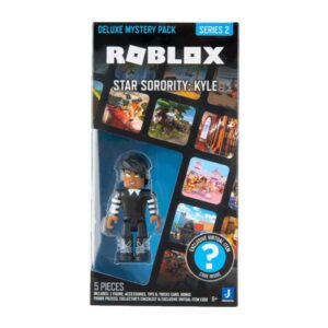 roblox deluxe mystery pack action figure series 1 - includes exclusive virtual item (choose figure) (star sorority: kyle)