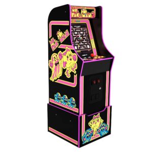 arcade1up bandai namco legacy arcade game ms. pac-man™ edition – arcade machine for home - 14 classic games