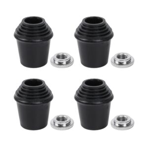 bqlzr bass drum threaded rubber feet 1.32x1.14 inch black with metal washer pack of 4