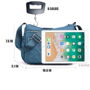 KARRESLY Crossbody Purse for Women Multi Pocket Cross Tote Small Travel Shoulder Bag Casual Messenger Bag(Blue)