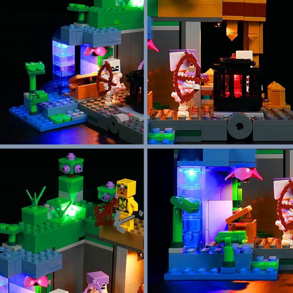 BrickBling Light Kit Compatible with Lego Minecraft The Skeleton Dungeon 21189, Minecraft Dungeon LED Lighting Compatible with Lego 21189 (No Model, Only Lights)