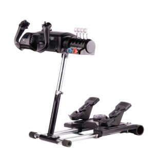 wheel stand pro tb flight stand compatible with turtle beach velocityone flight yoke, throttle and tb rudders, also compatible with saitek/logitech rudders. flight gear not included.