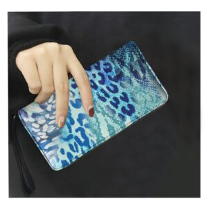 Women's Long Wallet Leopard Animals Skin Pattern Printed Zip Around Wallet Wristlet Wallet Clutch Purse Leather Credit Card Wallet Wristlet Handbag Multicolor One Size