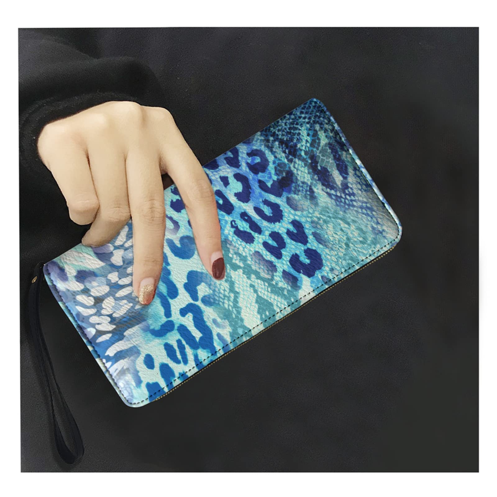 Women's Long Wallet Leopard Animals Skin Pattern Printed Zip Around Wallet Wristlet Wallet Clutch Purse Leather Credit Card Wallet Wristlet Handbag Multicolor One Size