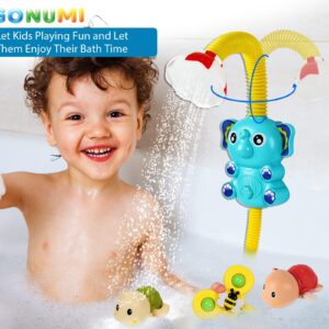 Gonumi Baby Bath Bathtub Toy with Shower Head Suction Cup Spinner Swimming Turtle, Toys Gifts for 6 to 12 Months, Toddlers 1-3, Kids Age 2-4,4-8, Water Gift Boys Girls New Born