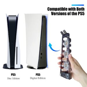 PS5 Cooling Fan with Base LED Light, PS5 Accessories Cooler Fan for PlayStation 5 Digital & Disc Edition Console