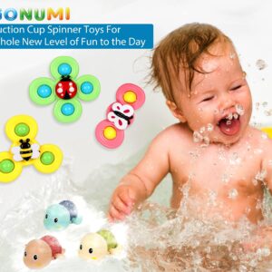 Gonumi Baby Bath Bathtub Toy with Shower Head Suction Cup Spinner Swimming Turtle, Toys Gifts for 6 to 12 Months, Toddlers 1-3, Kids Age 2-4,4-8, Water Gift Boys Girls New Born