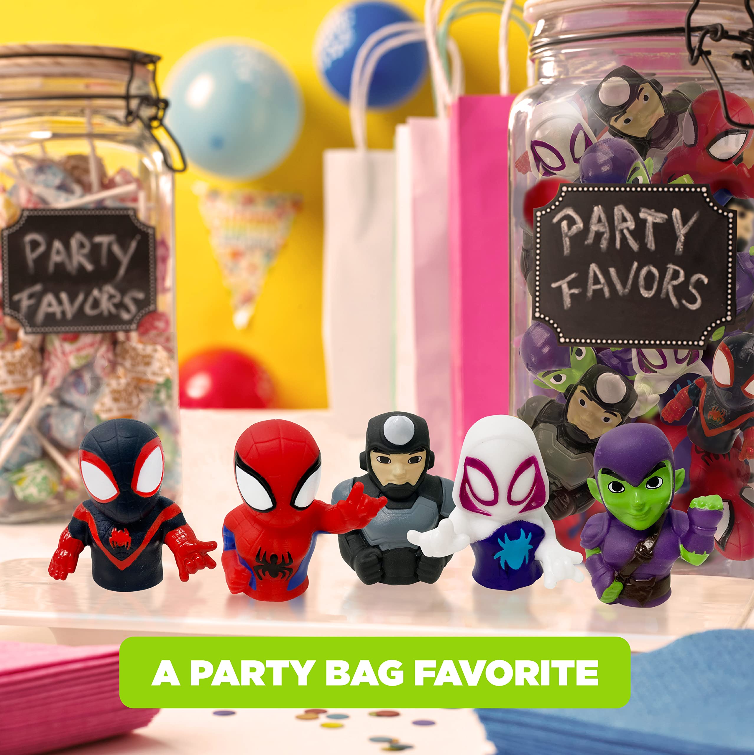 Spidey & His Amazing Friends 5 Piece Finger Puppet Set - Party Favors, Educational, Bath Toys, Floating Pool Toys, Beach Toys, Finger Toys, Playtime