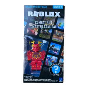 roblox deluxe mystery pack action figure series 1 2 - includes exclusive virtual item (choose figure) (combat rift: master samurai)