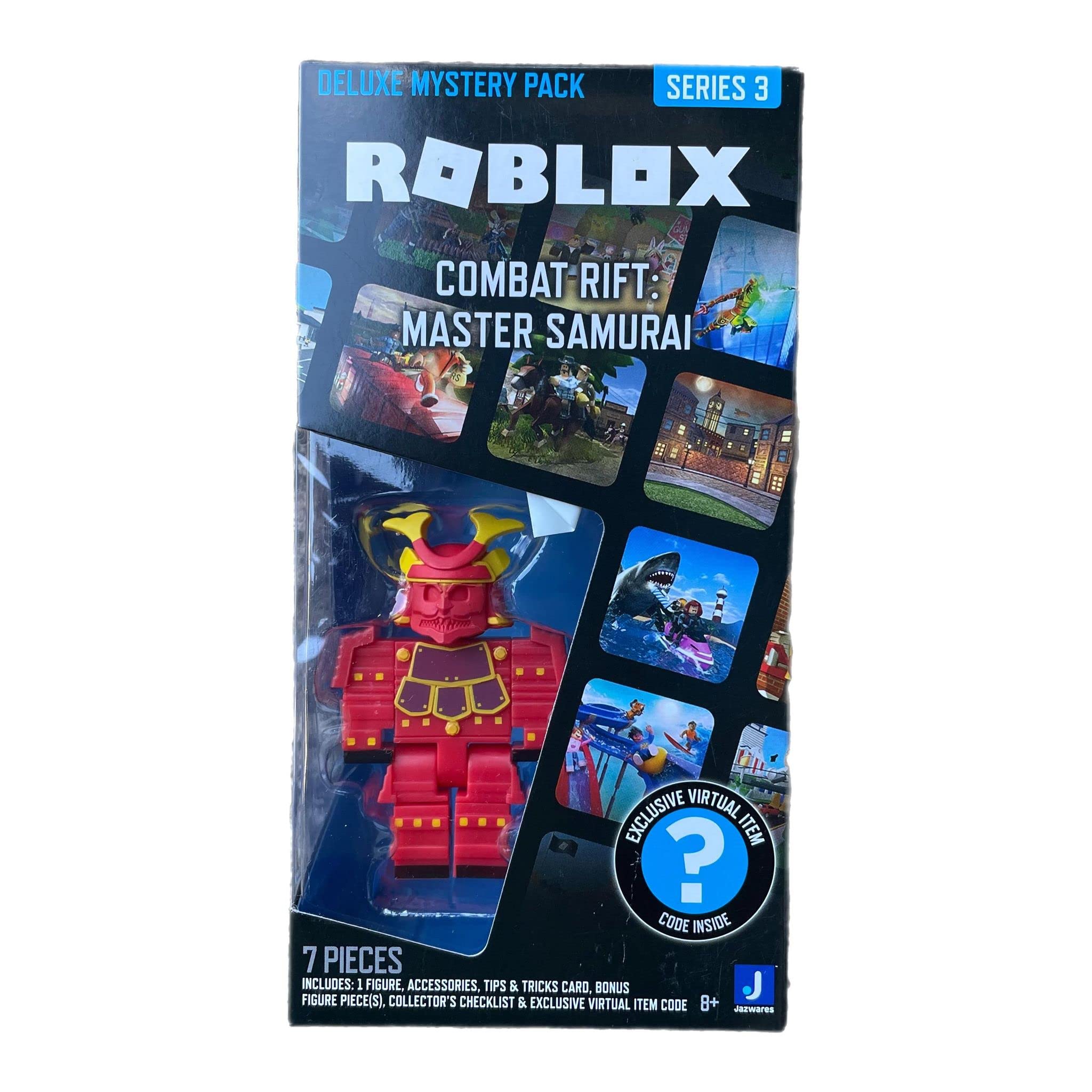 Roblox Deluxe Mystery Pack Action Figure Series 1 2 - Includes Exclusive Virtual Item (Choose Figure) (Combat Rift: Master Samurai)