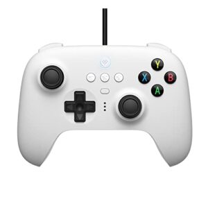 8bitdo ultimate wired controller, usb wired controller for pc windows 10, android, steam deck, raspberry pi and switch (white)