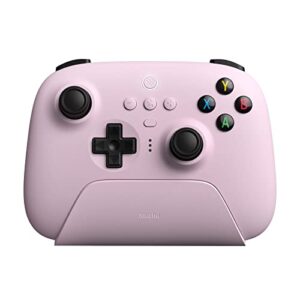 8bitdo ultimate 2.4g wireless controller with charging dock, 2.4g controller for pc, android, steam deck & iphone, ipad, macos and apple tv (pastel pink)