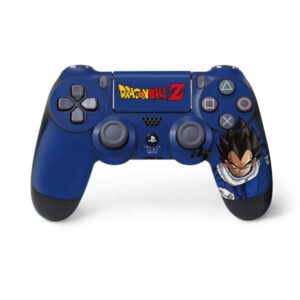 skinit decal gaming skin compatible with ps4 controller - officially licensed dragon ball z vegeta saiyan armor design