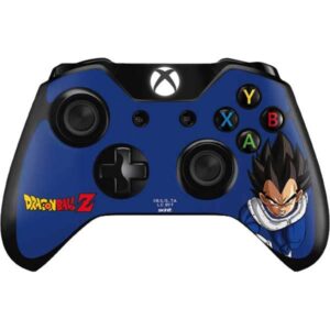 skinit decal gaming skin compatible with xbox one controller - officially licensed dragon ball z vegeta saiyan armor design