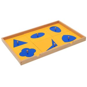 Gudong Baby Math Education Toys Montessori Geometric Cabinet Blue with Box Early Childhood Preschool Geometry Shape Teaching Aids