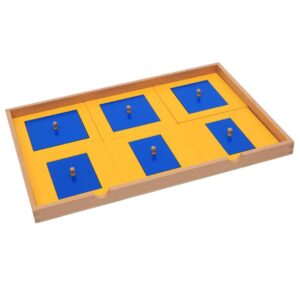 Gudong Baby Math Education Toys Montessori Geometric Cabinet Blue with Box Early Childhood Preschool Geometry Shape Teaching Aids