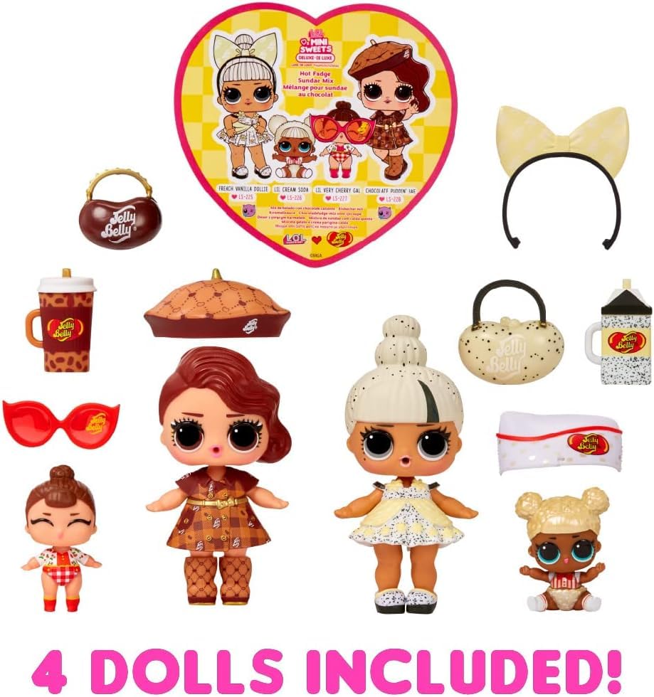 L.O.L. Surprise! Loves Mini Sweets Deluxe Series 2 with 4 Dolls, Accessories, Limited Edition Dolls, Candy Theme, Jelly Belly Theme, Collectible Dolls- Great Gift for Girls Age 4+