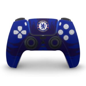 Head Case Designs Officially Licensed Chelsea Football Club Sweep Stroke Art Vinyl Faceplate Gaming Skin Decal Compatible With Sony PlayStation 5 PS5 Digital Edition Console and DualSense Controller