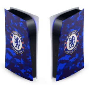 head case designs officially licensed chelsea football club camouflage art vinyl faceplate sticker gaming skin decal cover compatible with sony playstation 5 ps5 digital edition console