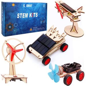 stem kits for kids age 8-10-12-14, science kits for kids age 8-12, stem toys gifts for boys age 8 9 10 12 13 14, car building science experiment projects for kids 9-12, solar power & engineering kit