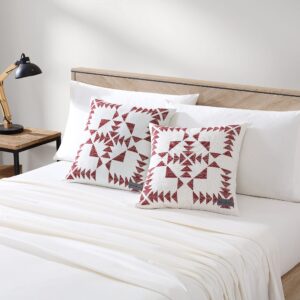 Eddie Bauer - Throw Pillow Cover Set, Cotton Home Decor, All Season Bedding (Arrowhead Red, 2 Piece)