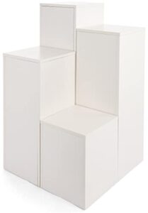 displays2go tall pedestal display set, four sizes, particle board construction, melamine finish - white (wdcubewht0)