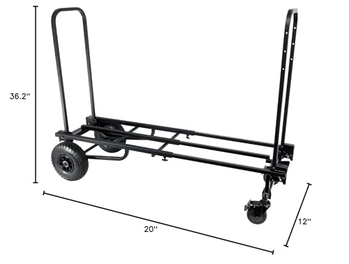 Rockville Rock Cart Pro DJ Equipment Transport Roller Car w/(3) Bags+Floor+Shelf