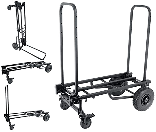 Rockville Rock Cart Pro DJ Equipment Transport Roller Car w/(3) Bags+Floor+Shelf