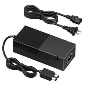 power supply brick for xbox one, ac adapter replacement power supply brick cord compatible with xbox one console charger 100-240v