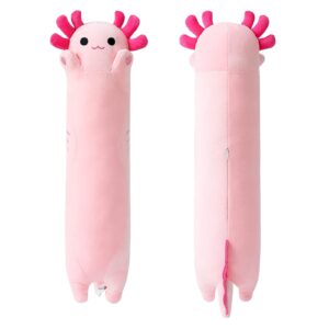 peach cat pink long axolotl plush pillow toy cute axolotl stuffed animal for girls and boys 19.6"