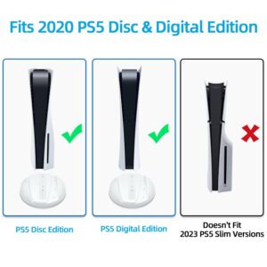 Mcbazel RGB Vertical Stand for PS5 Console, LED Base Gaming Stand with USB Hub Compatible with PS5 Console - White (NOT for PS5 Slim)