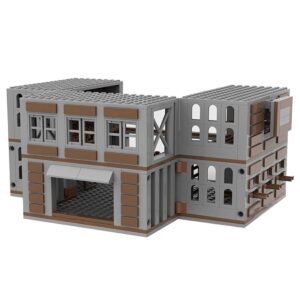 audio ww2 military scene military buildings - ww2 military weapons warehouse military base building block, military sets compatible with lego, 682 pcs