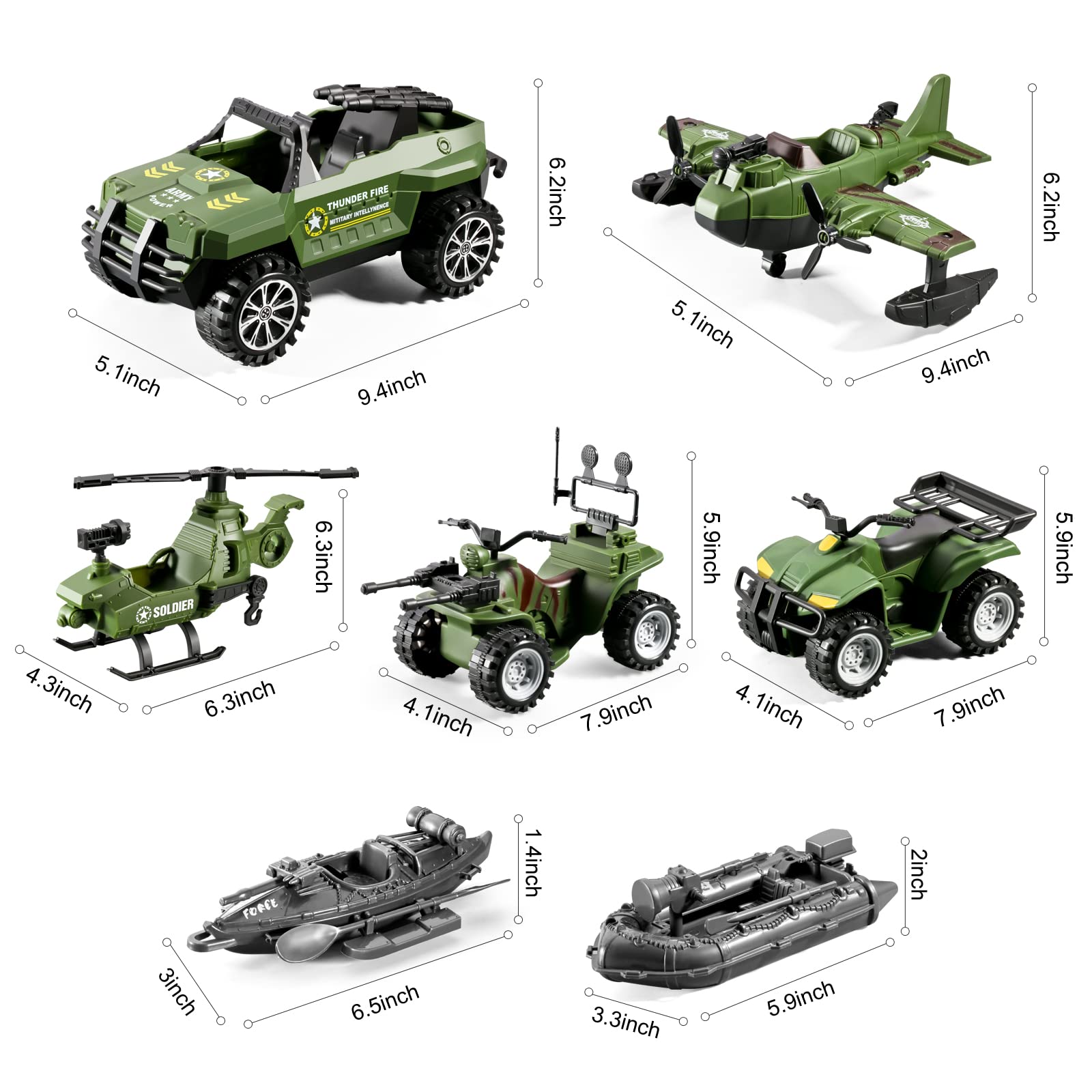 78-in-1 Army Men Boys Toys with Realistic Military Truck/Helicopter/Kayak Boat/Motorcycle/Army Men Action Figures/Weapon Gears, Army Toys Gift for Toddler Kids 4-7 6-8 8-12 Fun Birthday Party Favors