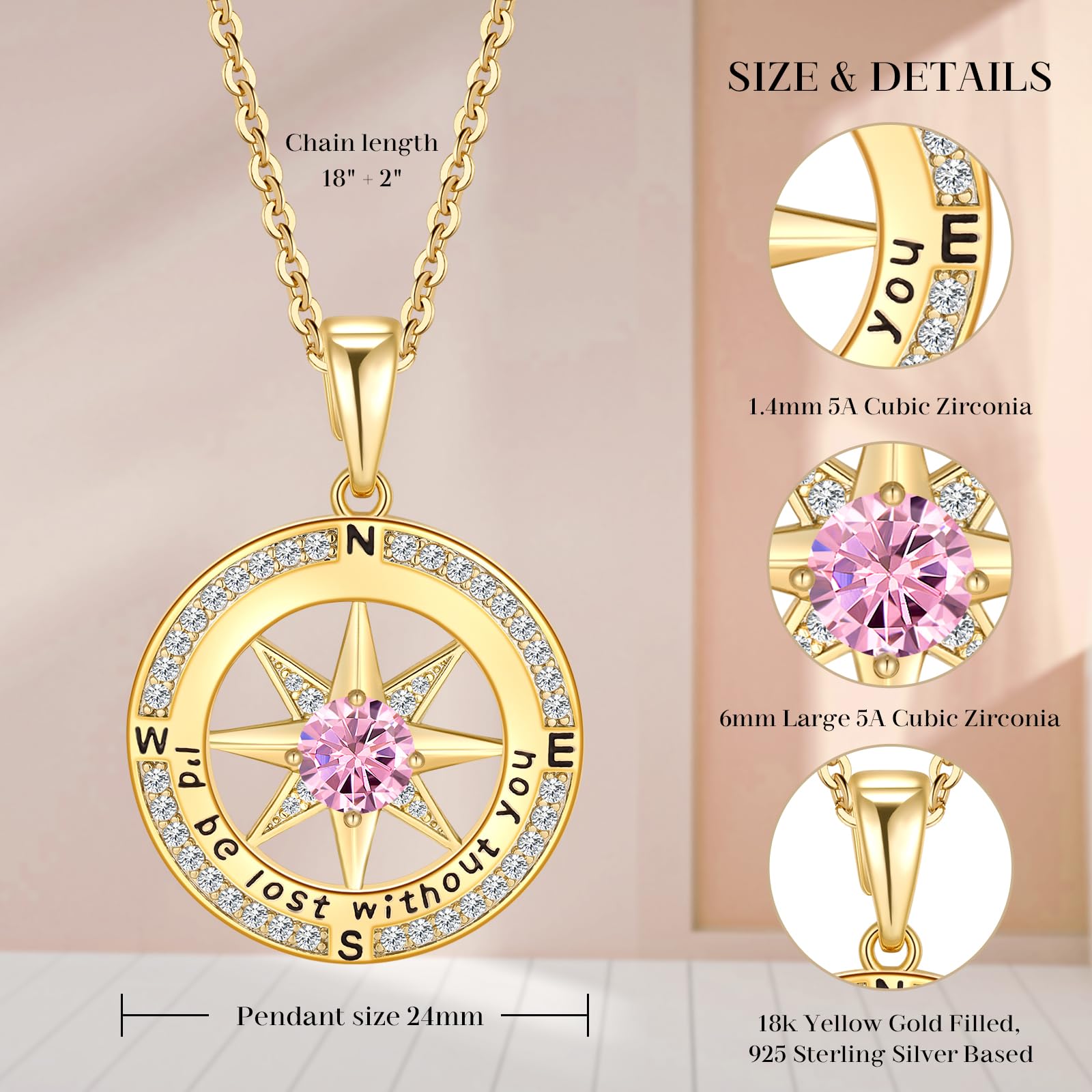 Meeshi Jewelry for Women Gifts for Her Anniversary Birthday Gifts for Wife (Gold-Oct-Tourmaline)