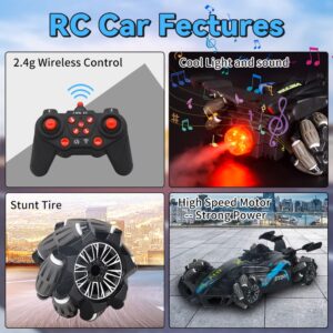 DAZZCOOL RC Car Toy for Kids & Adults, Spray Function High Speed Drift Remote Control Car, 360°Rotating RC Stunt Cars Two Way Control RC Cars for Boys/Girls